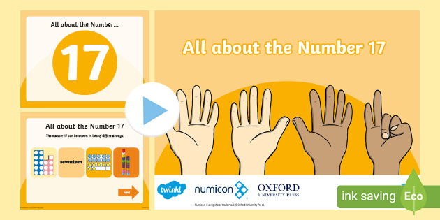 All About Number 17 PowerPoint Including Numicon Shapes